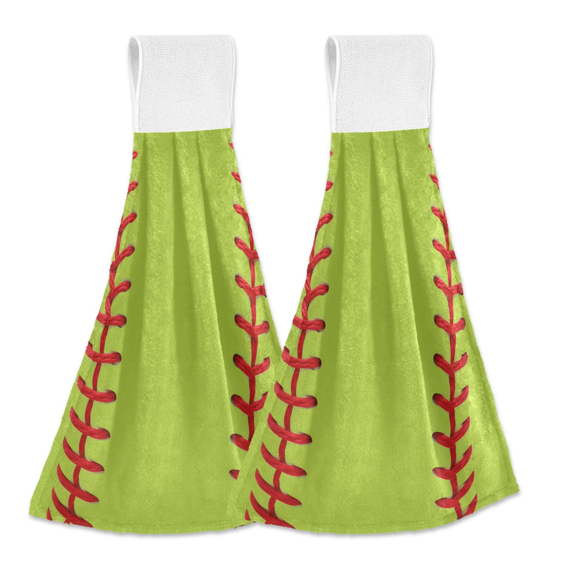 Baseball Close Up Hanging Towels with Loop Hand Towels Nylon Fastener ...