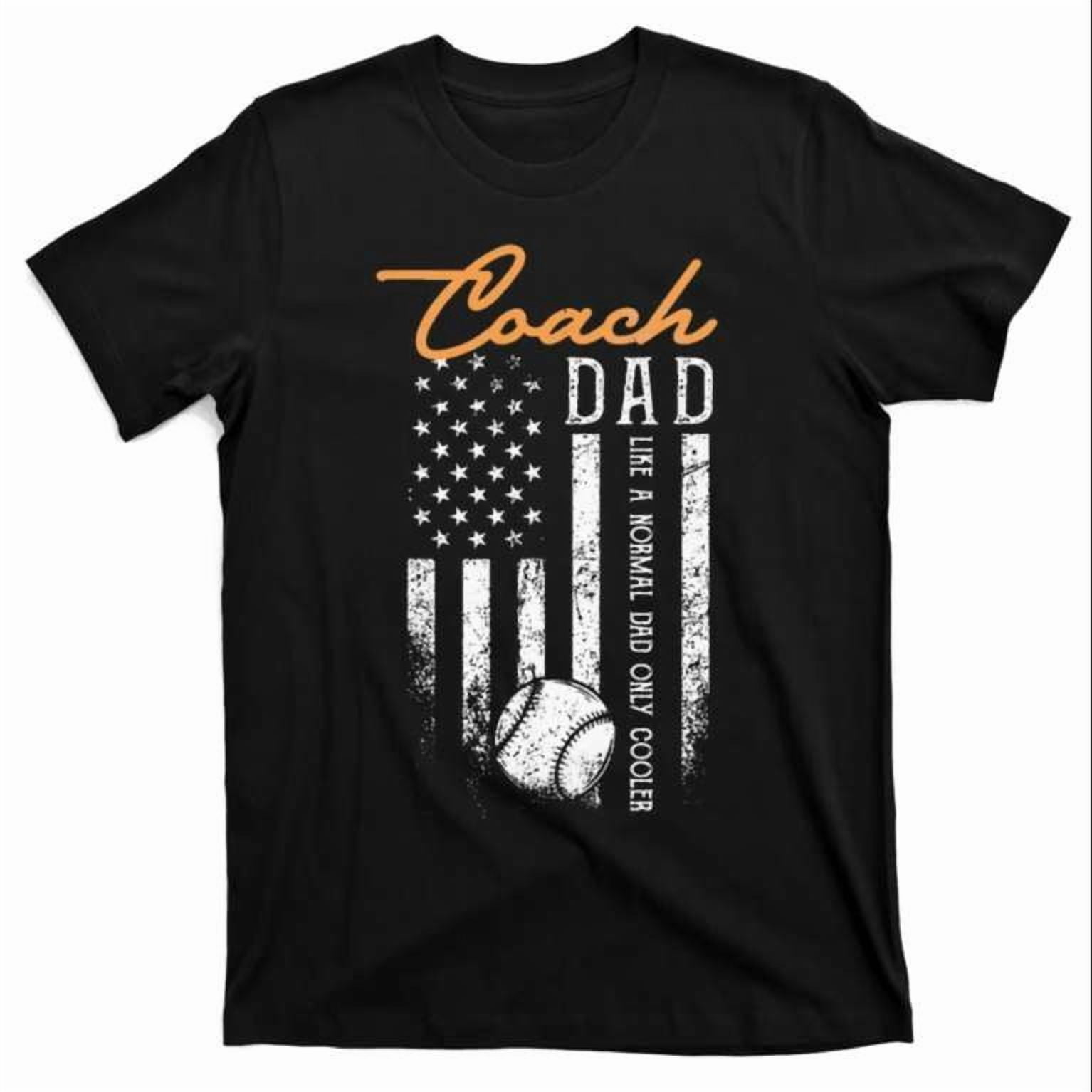 Baseball Coach Dad Graphic Shirt with Distressed Flag Design and ...