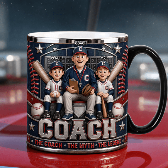 Baseball Coach Dad Mug Ceramic Mug, Coach The Myth The Legend Gift for ...