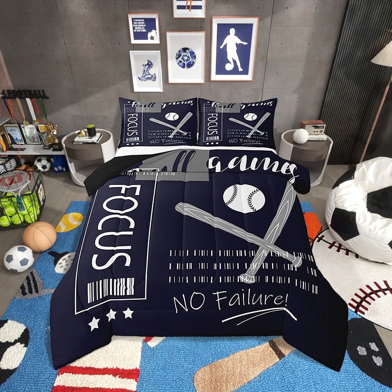 Baseball Comforter Set Baseball Sports Bedding Sets,Ball Gaming Quilt ...