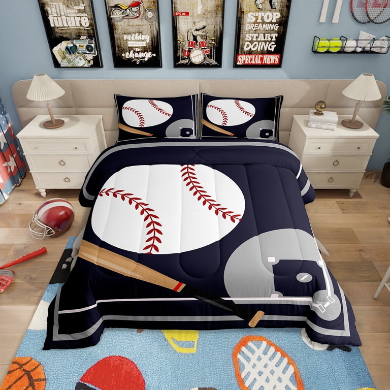 Baseball Comforter Set Twin Size Baseball Bedding Set Teens,Sports ...