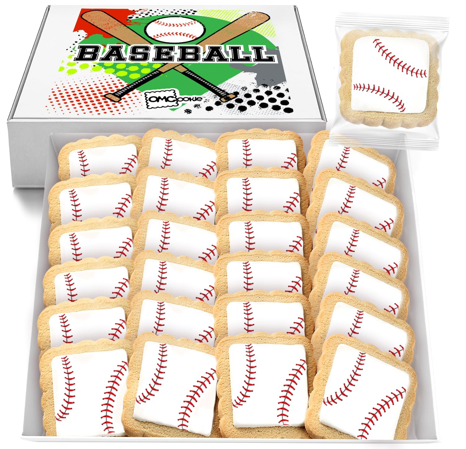 Baseball Cookies Individually Wrapped Party Favors 24 Pack Bulk Sports ...