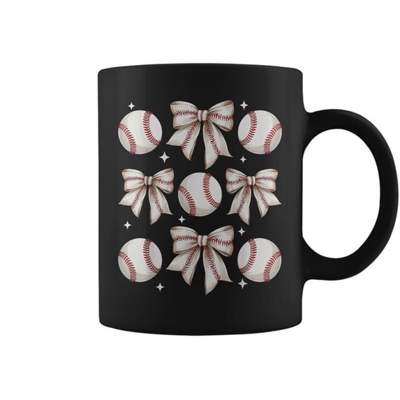 Baseball Coquette Bow Baseball Mom Baseball Mama Coffee Mugs - Walmart.com