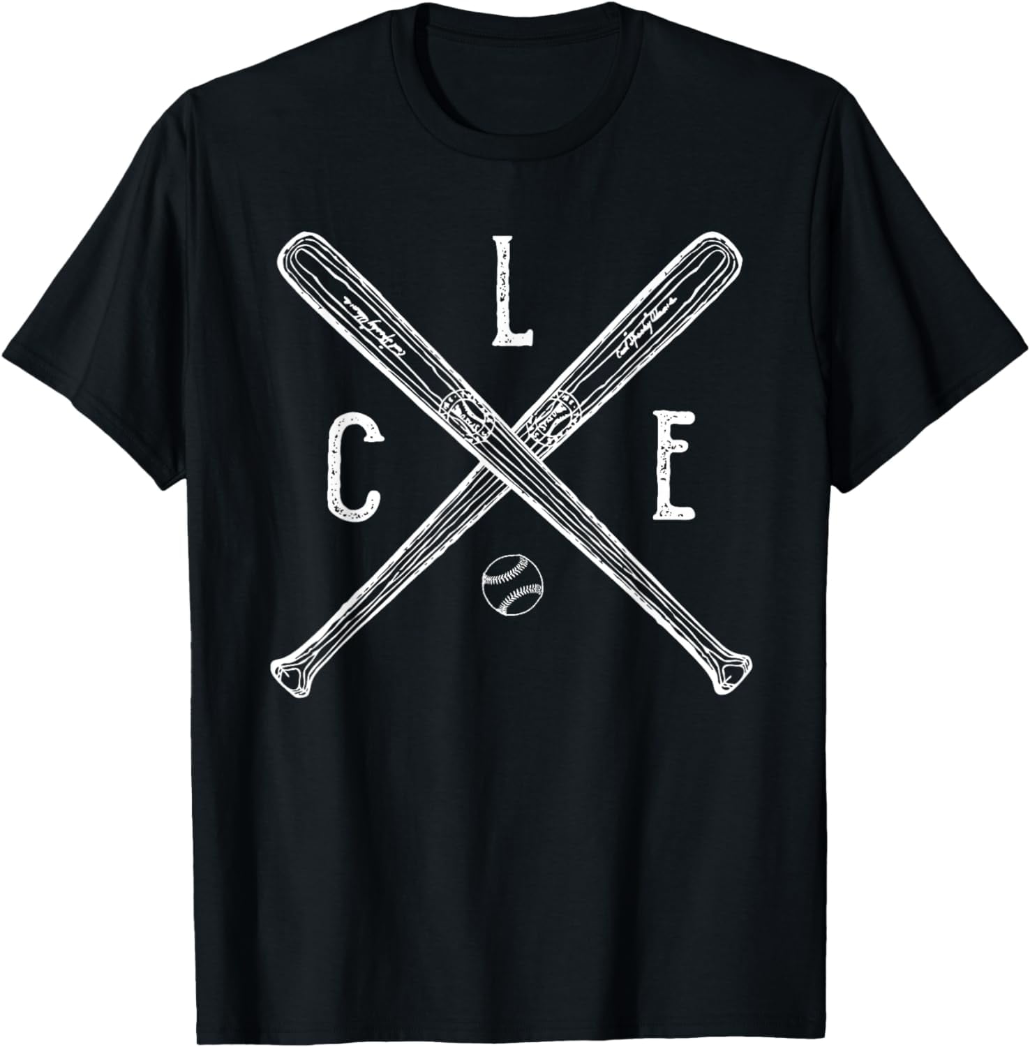Baseball Crossed Bats and Ball with LCE Letters Graphic Tshirt Unisex ...