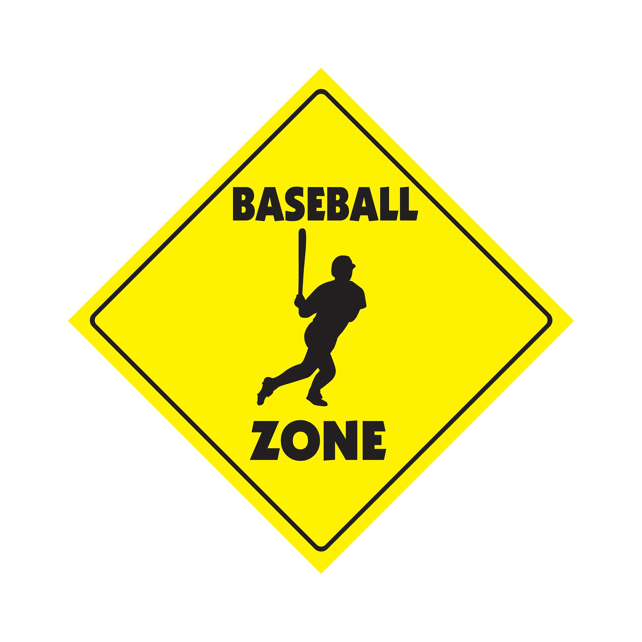 Baseball Crossing Sign Zone Xing | Indoor/Outdoor | 20" Tall player fan ...