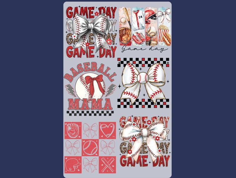 Baseball DTF Transfer Bundle - Ready-to-Press Iron-On Stickers for ...