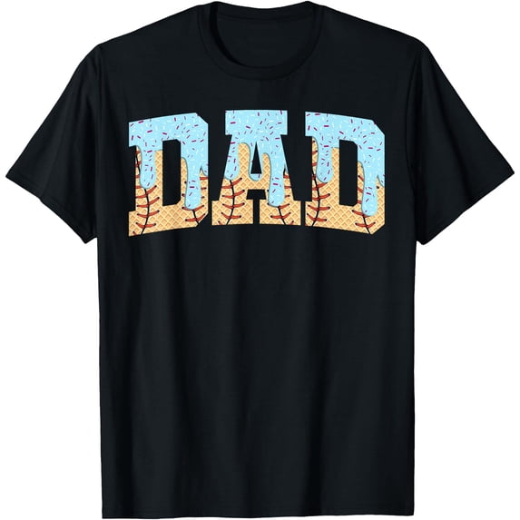 Baseball Dad Ice Cream Drip Fathers Day T-Shirt - Walmart.com