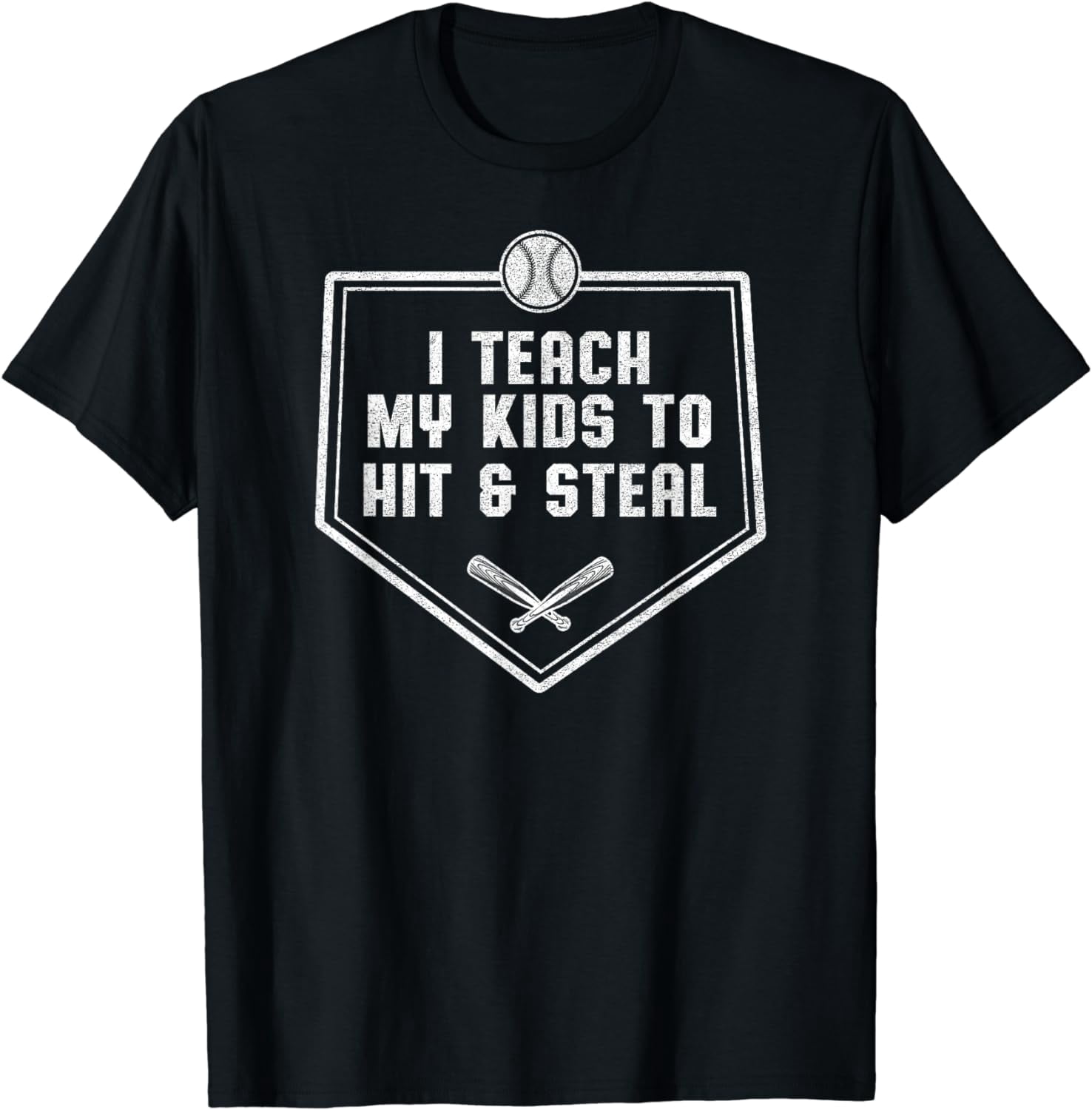 Baseball Dad Shirt - I Teach My Kids to Hit & Steal - Walmart.com