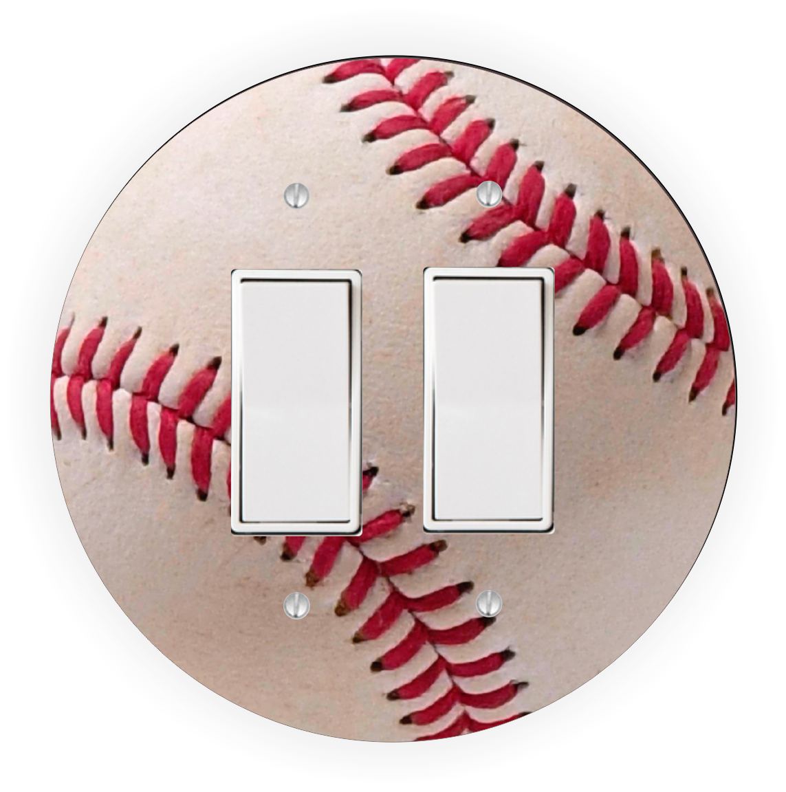 Baseball Design - Round Light Switch Plate Cover - Single Rocker ...