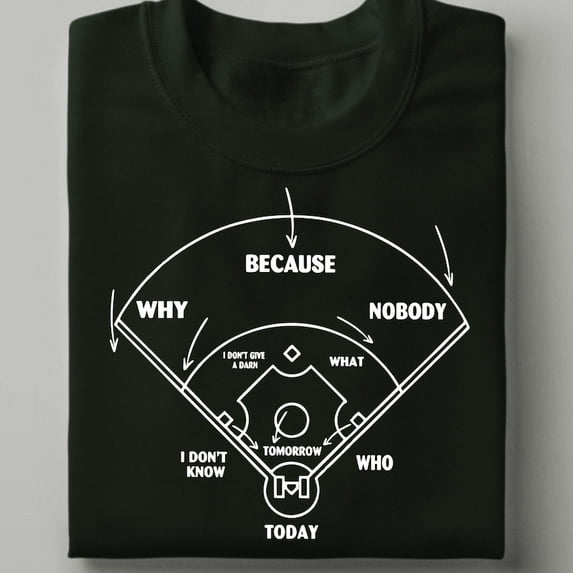 Baseball Diagram T-Shirt: Who's on First Tee All Size S-5Xl - Walmart.com