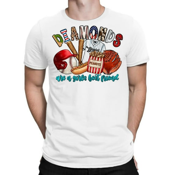 Baseball Diamonds Are Girls Best Friend Unisex T-Shirt Graphic Tee up ...