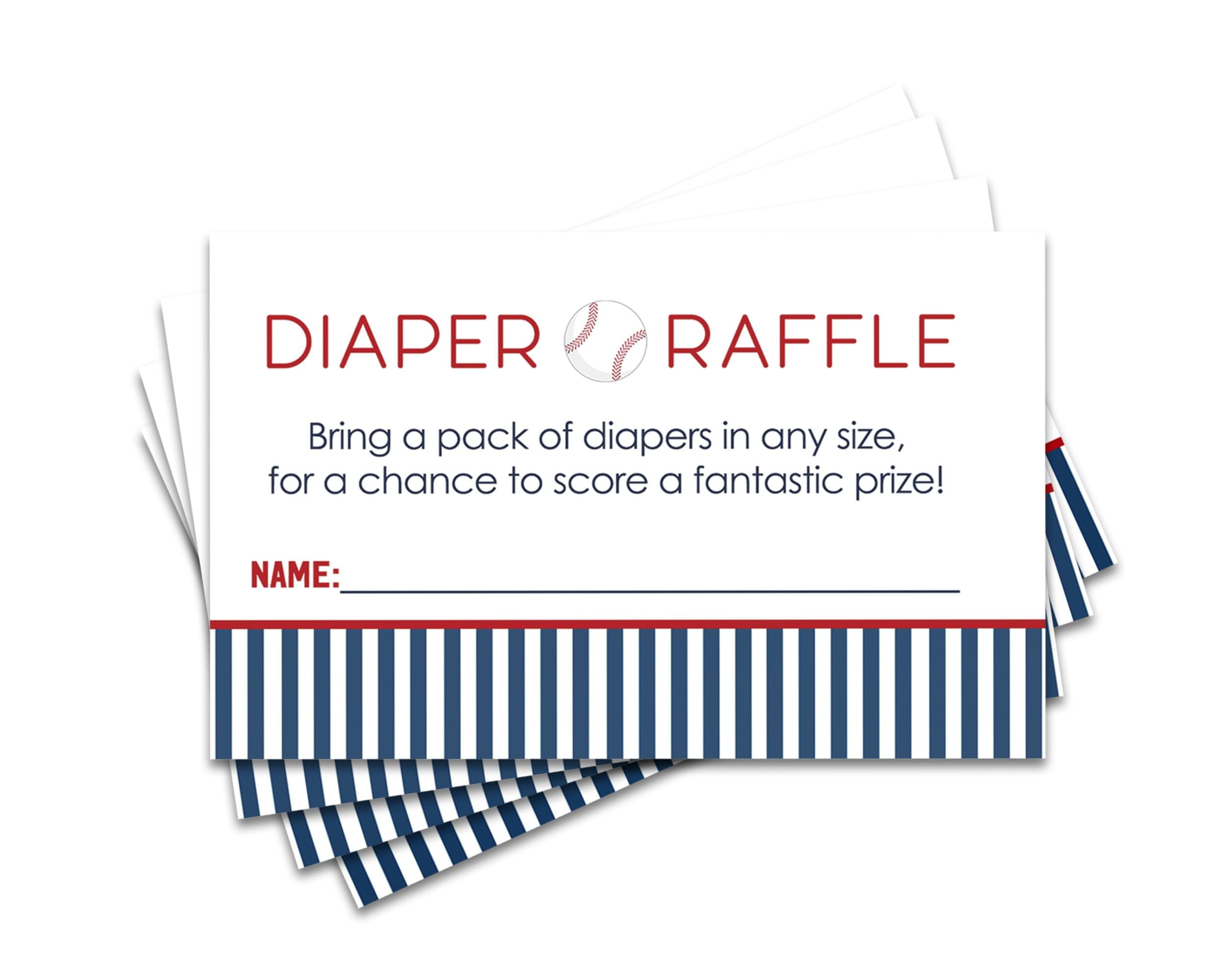 Baseball Diaper Raffle Tickets, Boys Baby Shower Games for Prizes, Baby ...