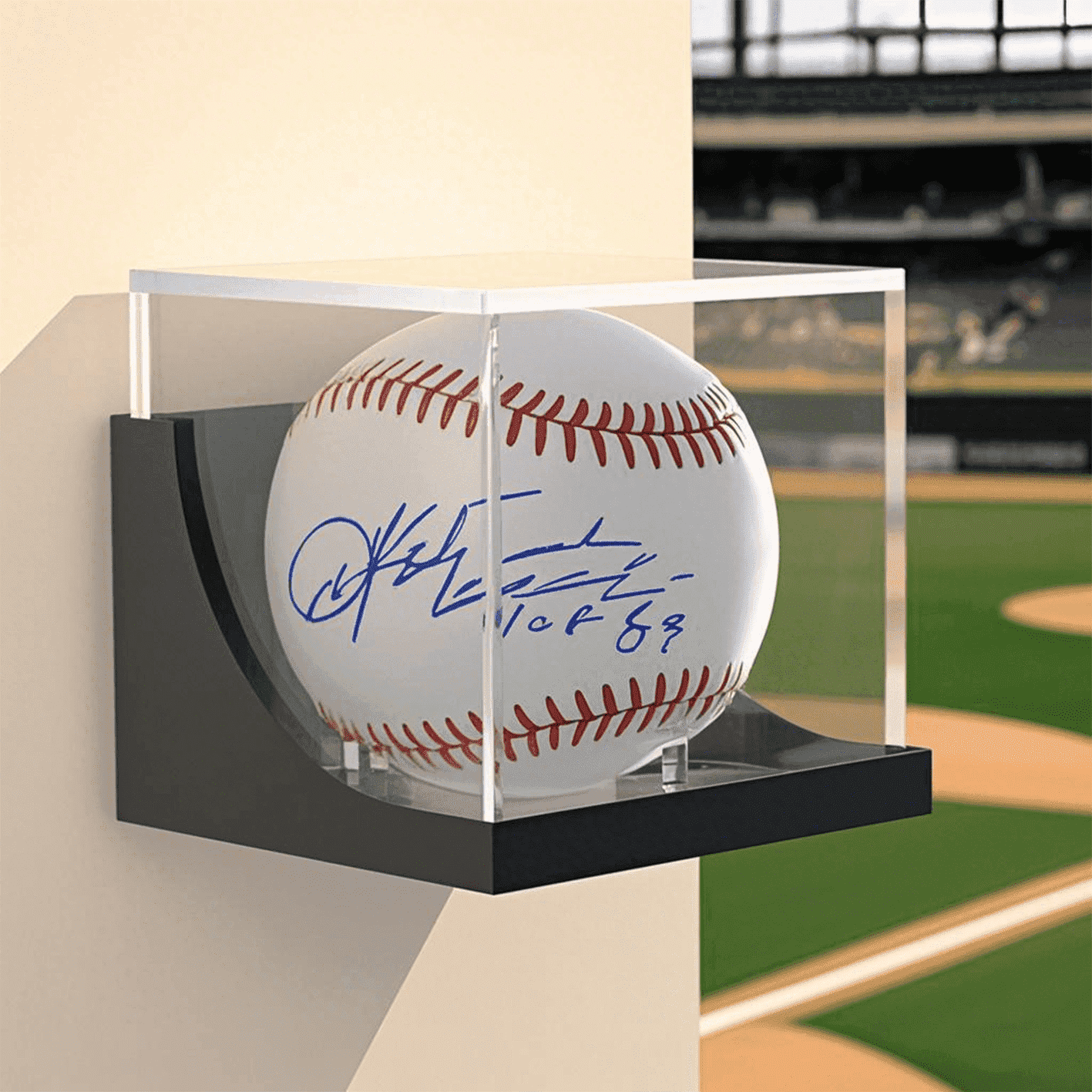 Baseball Display Case Wall Mount, UV Protected Clear Acrylic Baseball ...