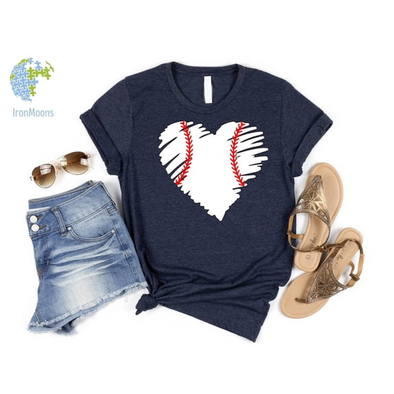 Baseball Distress Heart Sports Mom Sublimation T-Shirt All Size S-5XL ...