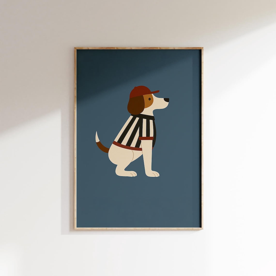 Baseball Dog Nursery Print, Retro Sports Wall Art, Unframed Paper ...