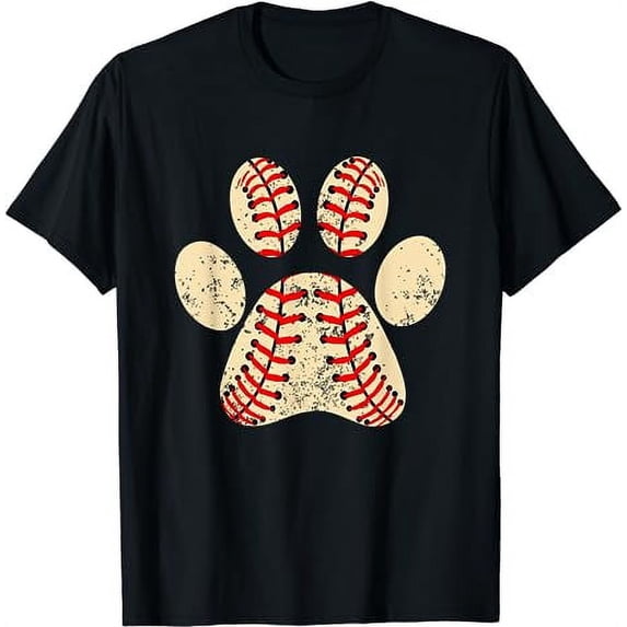 Baseball Dog Paw Print Sports Puppy Lover Mom Dad T-Shirt - Walmart.com