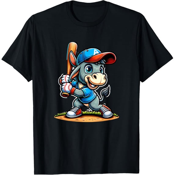 Baseball Donkey Player Design For Sports Lovers T-Shirt All Size S-5XL ...