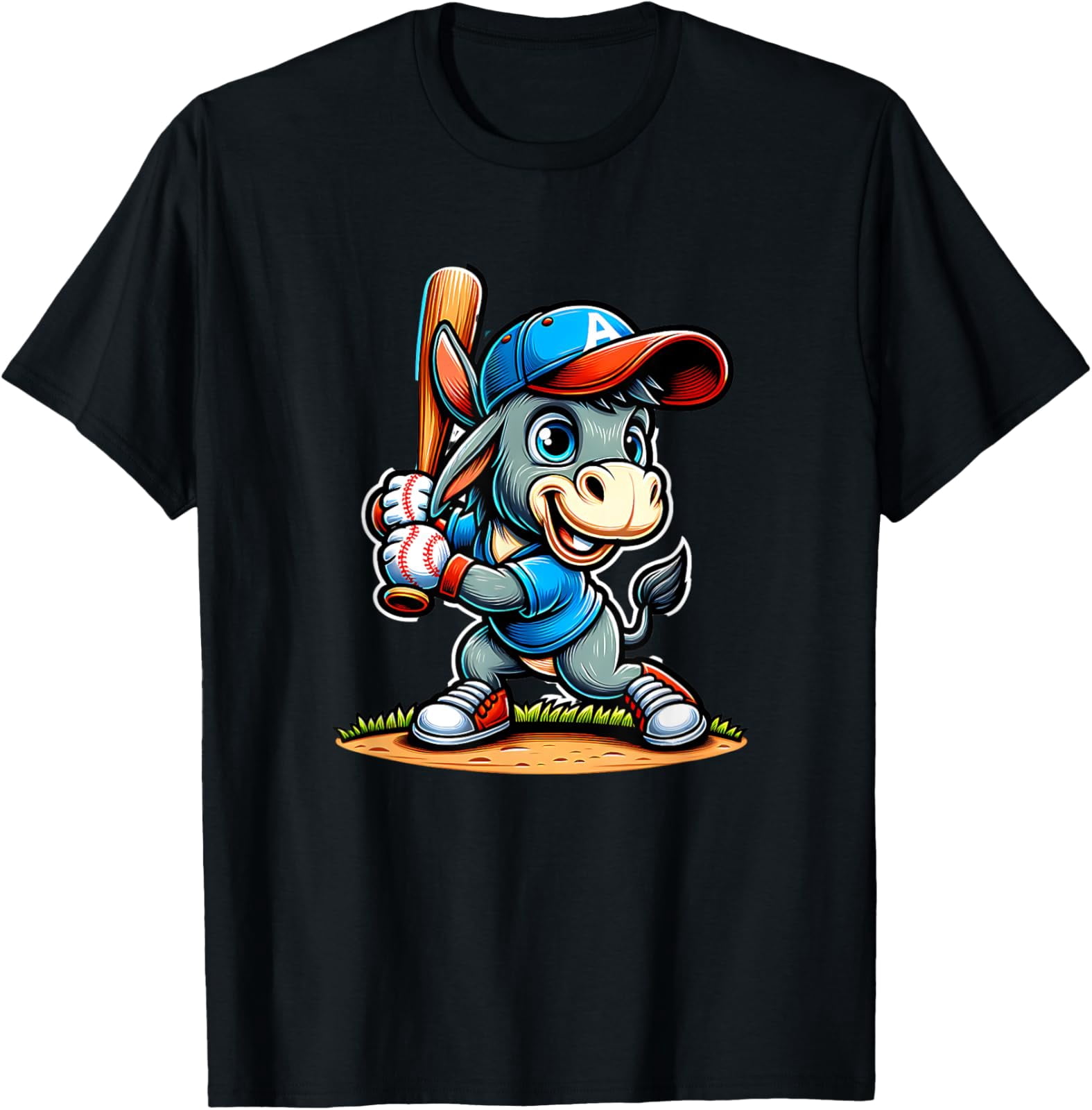 Baseball Donkey Player Design For Sports Lovers T-Shirt All Size S-5Xl ...