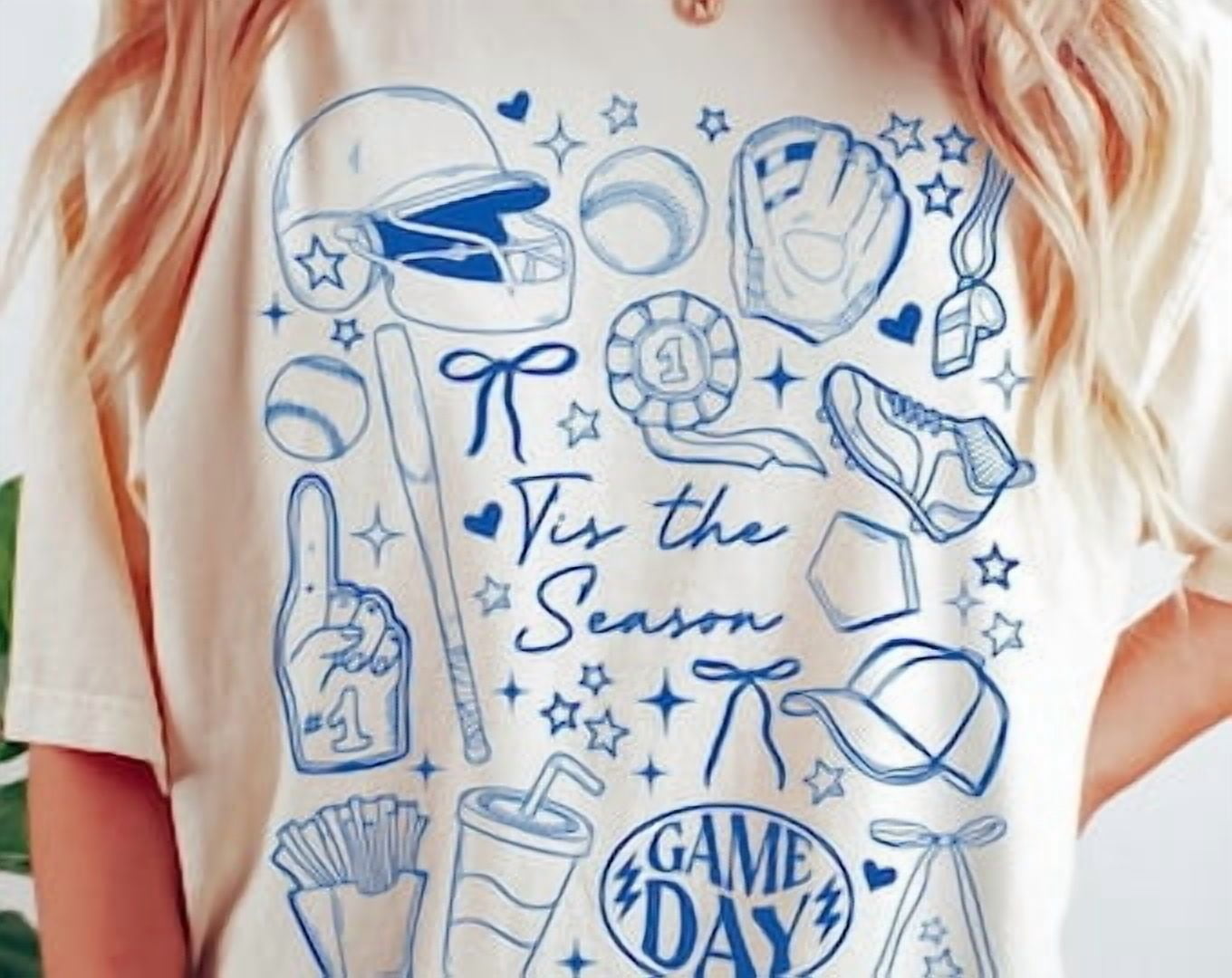 Baseball Doodle Bow Game Day T-Shirt - Walmart.com