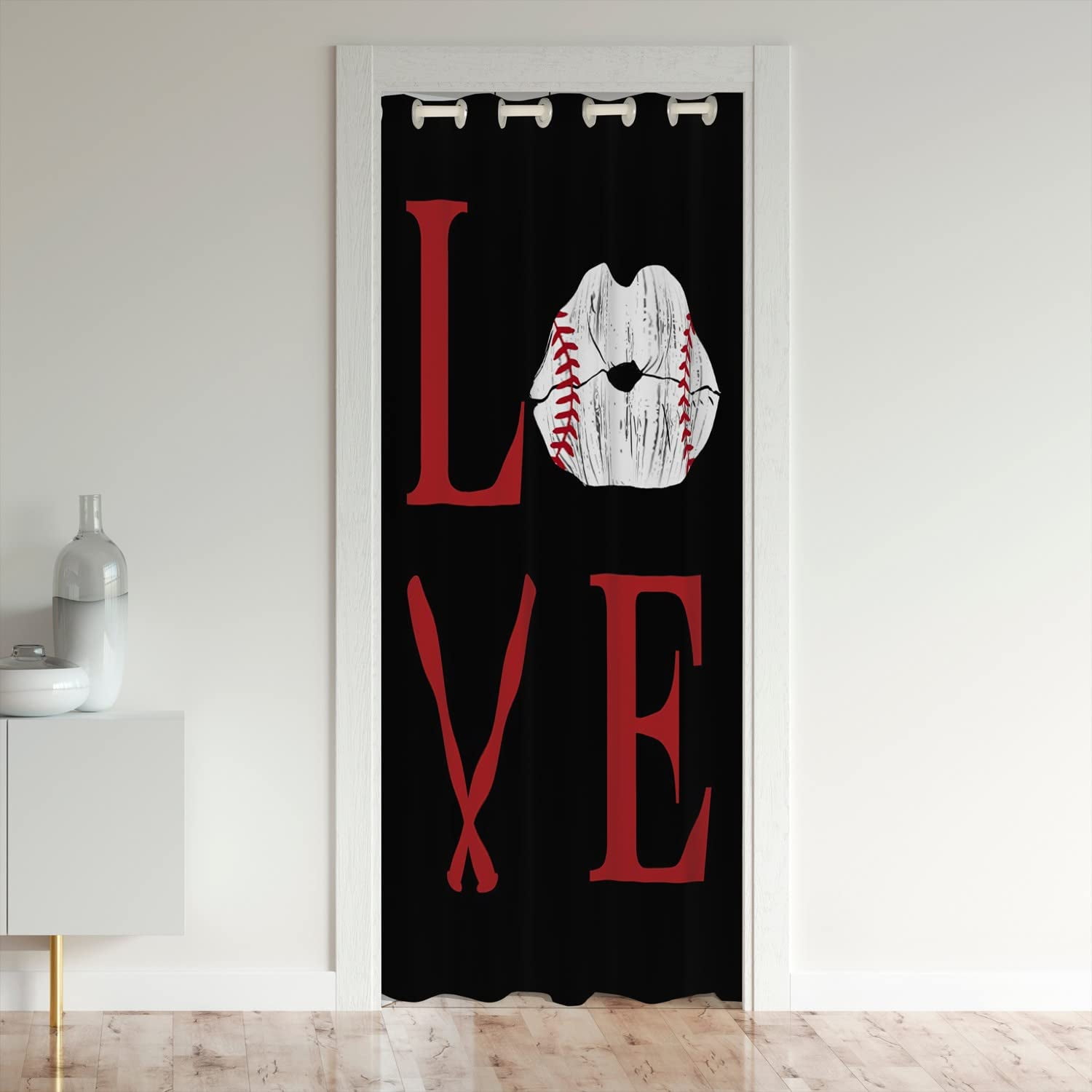 Baseball Door Curtains for Doorway Closet Curtain for Kitchen Dining ...