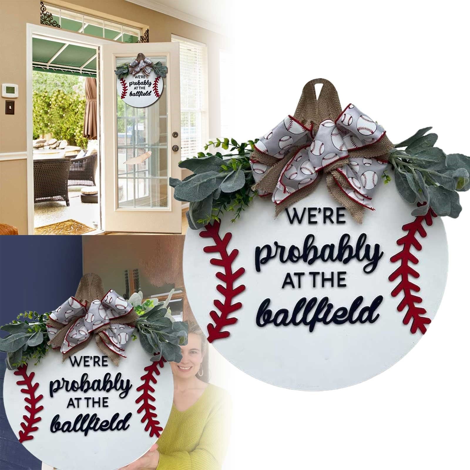 Baseball Door Plate,Baseball Door Hanger Front Door Decor for Baseball ...