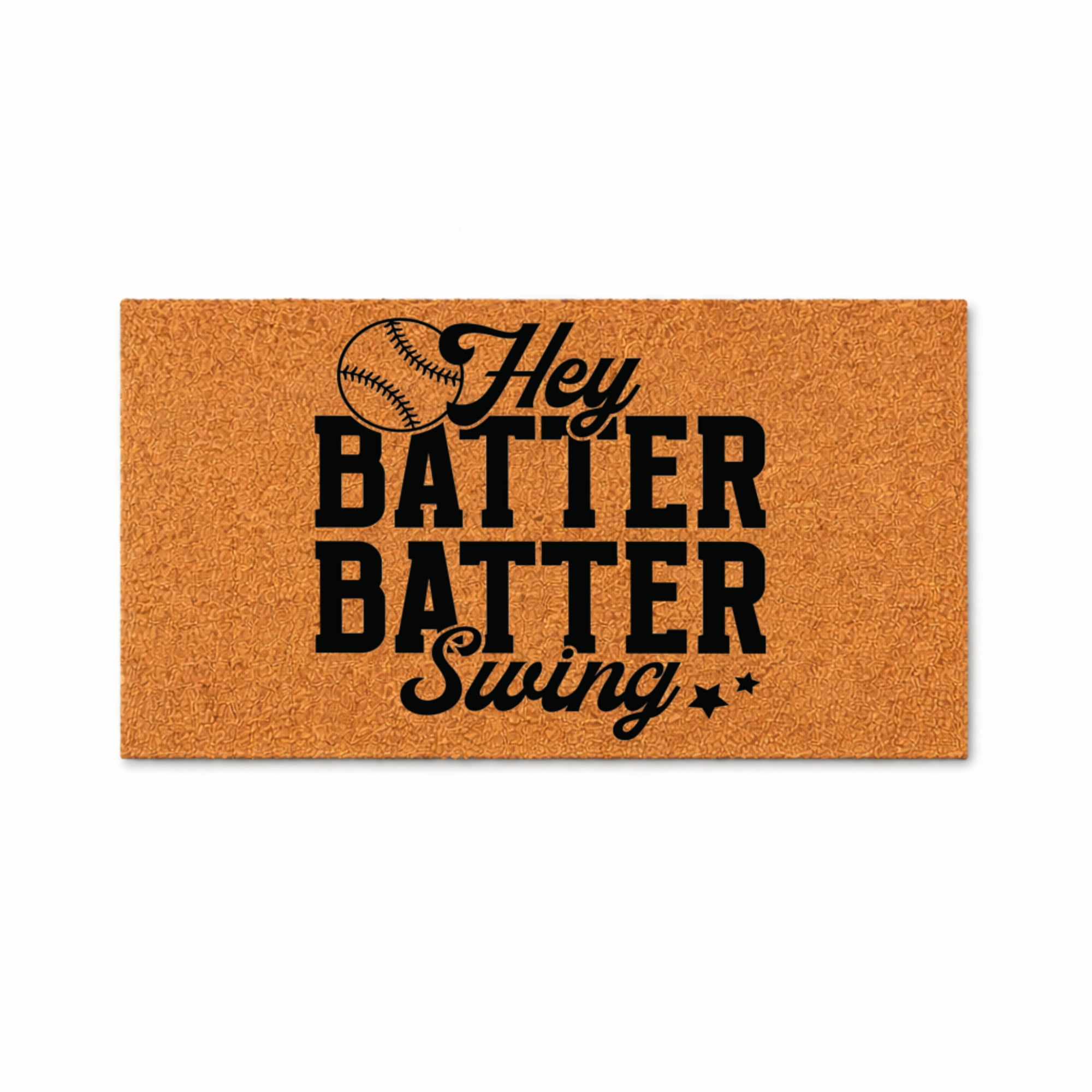 Hey Batter Batter Swing Doormat, Baseball Theme Welcome Mat, Outdoor ...