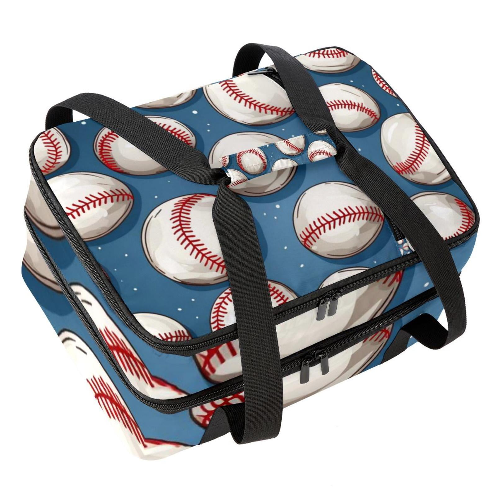 Baseball Double Layered Insulated Lunch Bag with Two Compartments ...