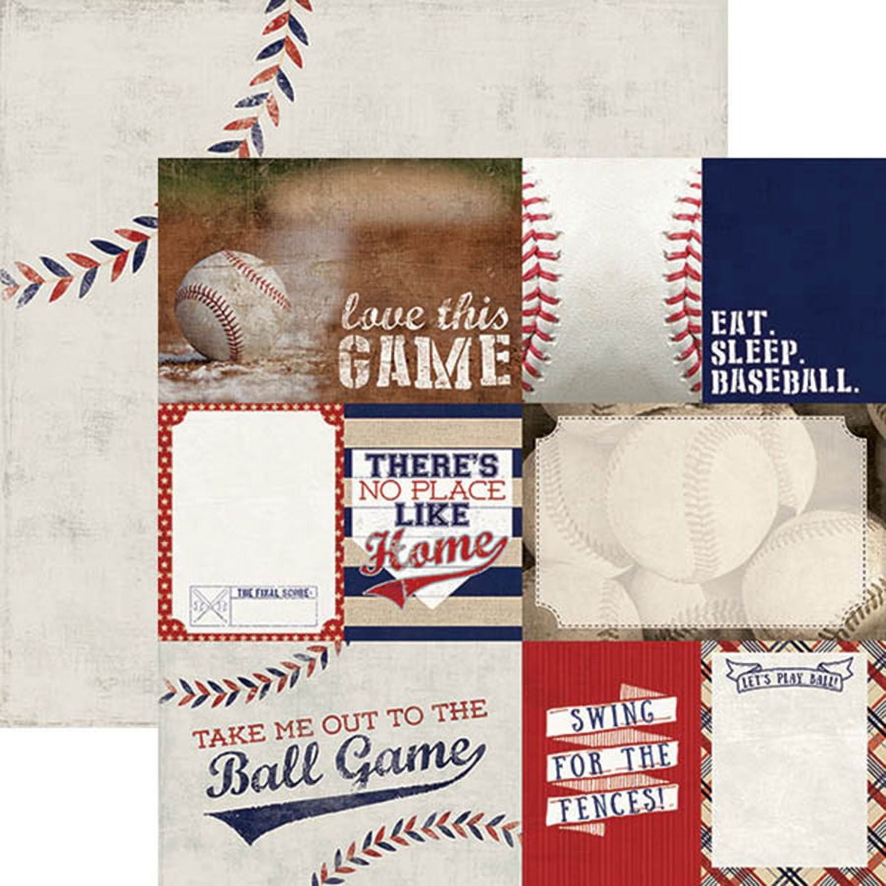 Baseball Double-Sided Cardstock 12"X12"-Tags, Pk 15, Paper House ...