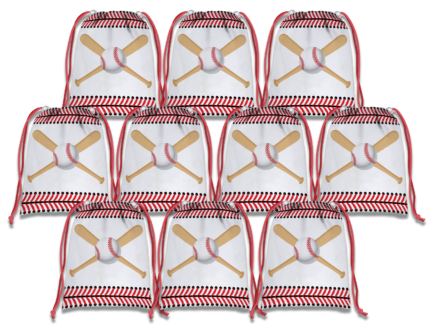 Baseball Drawstring Tote Bag (10 Pack) - Walmart.com