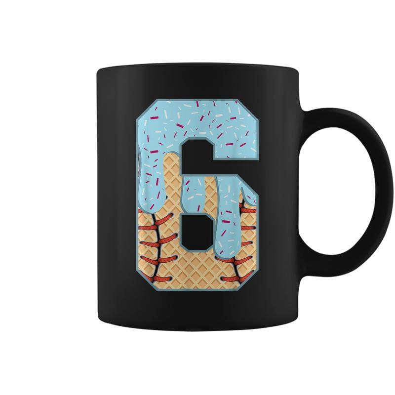 Baseball Drip 6 Year Old Ice Cream Drip Boys 6Th Birthday Coffee Mugs ...