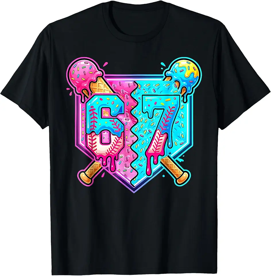Baseball Drip 67 Six Seven Number 67 Player 67th Birthday T-Shirt ...