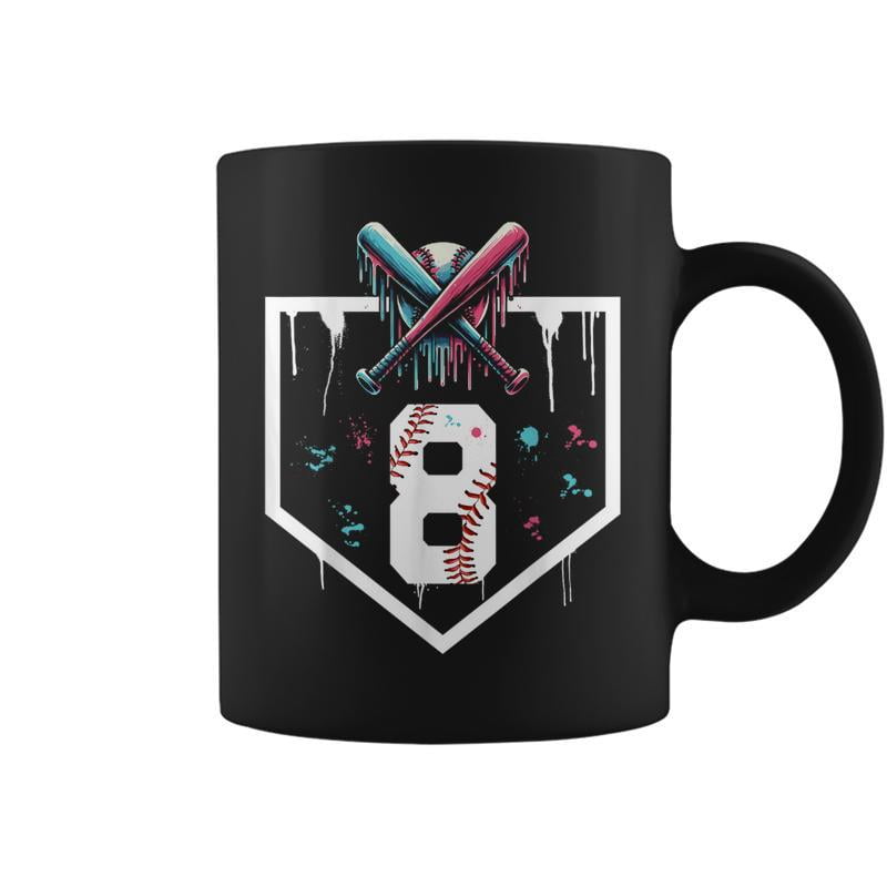 Baseball Drip 8Th Birthday Home Plate Boys Youth 8 Year Old Coffee Mugs ...