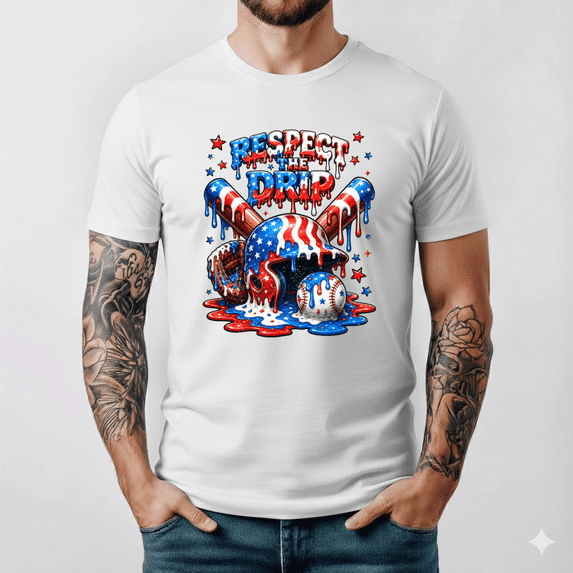 Baseball Drip American Flag Shirt Game Day USA Flag 4th Of July Tee,for ...