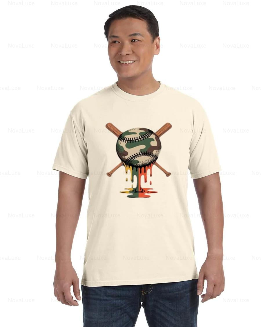 Baseball Drip Bats Comfort Coler T-Shirt for Boys with Camo Cool Look ...