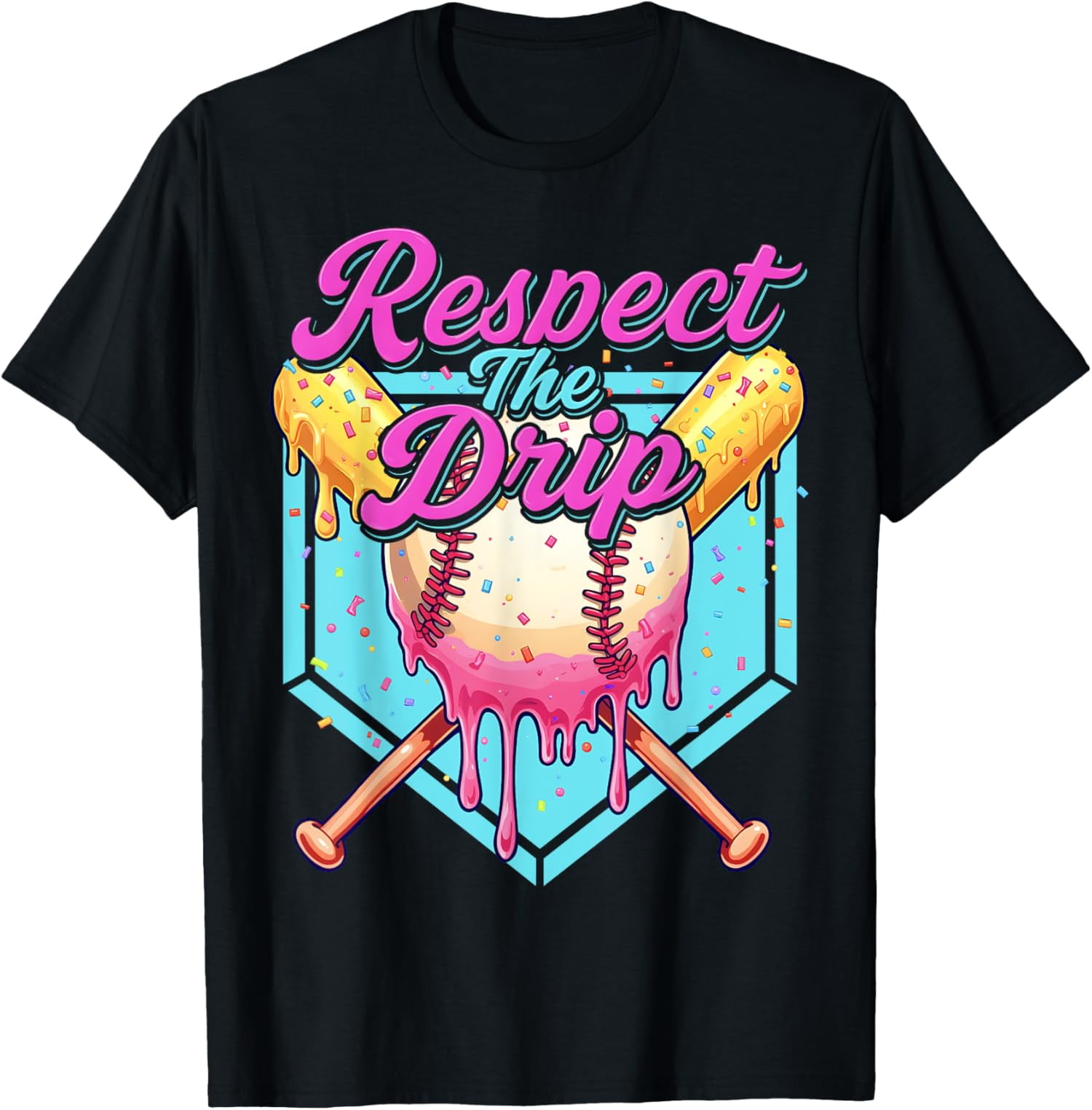 Baseball Drip Boys Home Plate Youth sports Respect The Drip T-Shirt ...