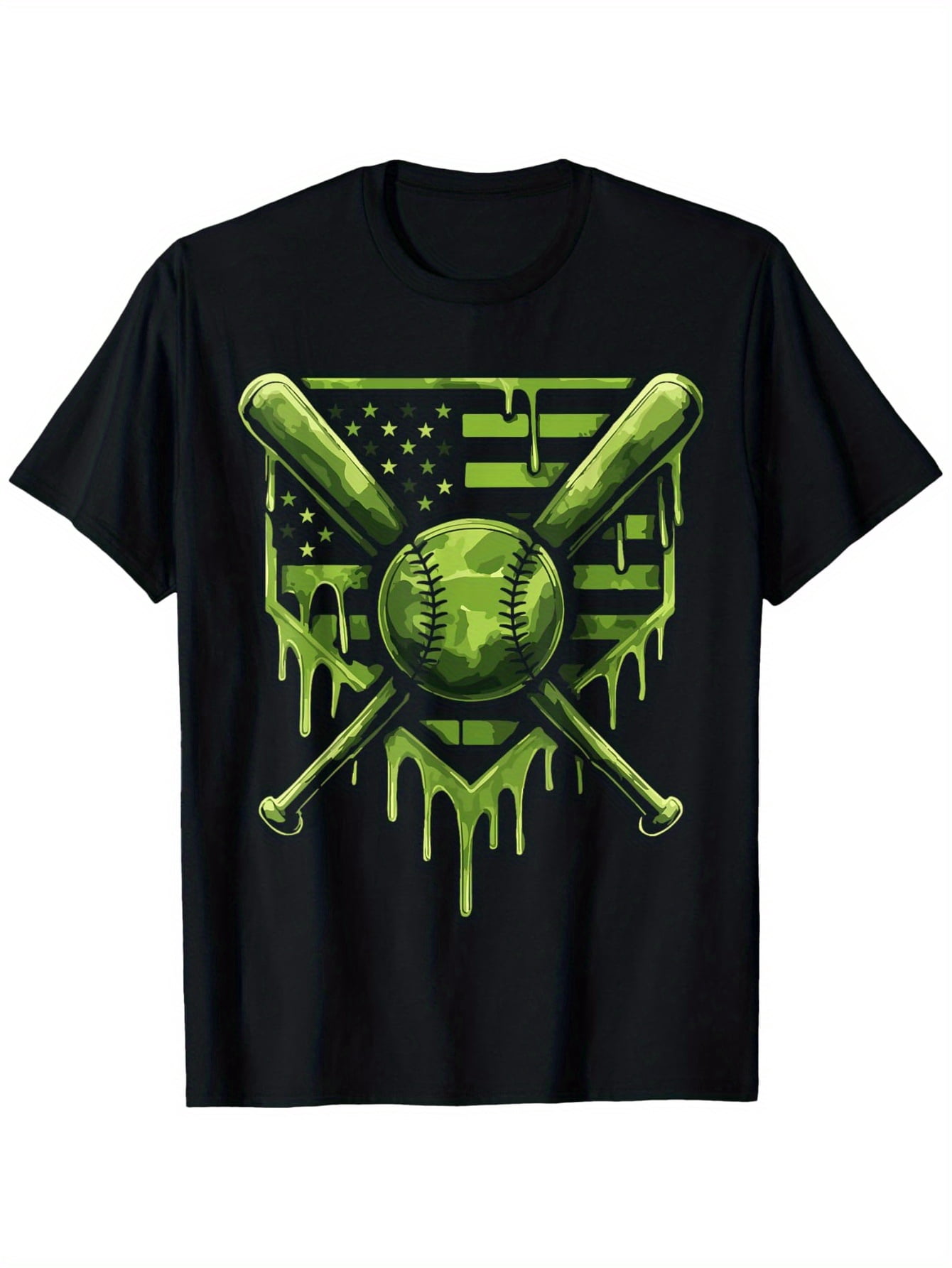 Baseball Drip Boys Ice Cream Camo Drip Baseball Dripping T-Shirt ...