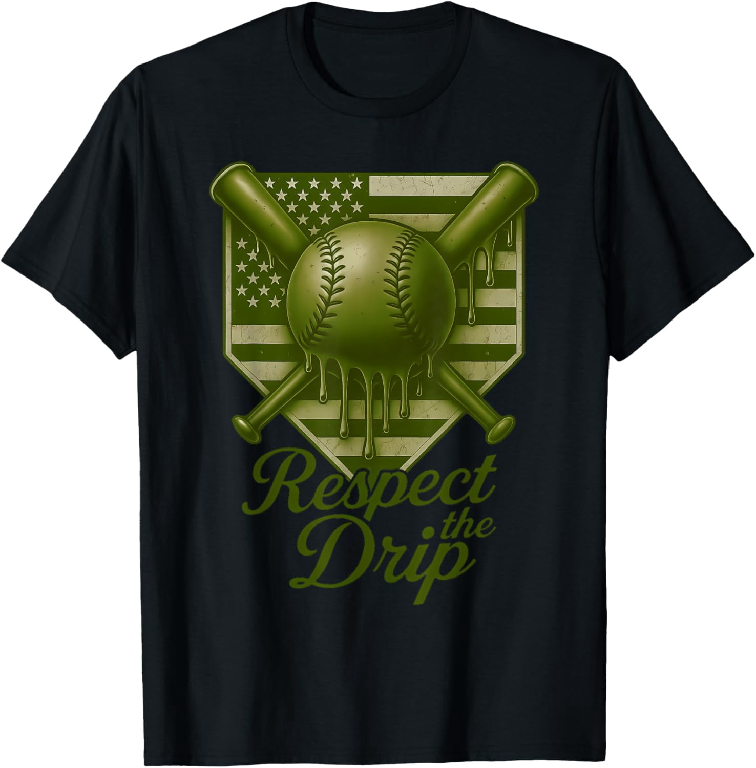 Baseball Drip Boys Ice Cream Camo Usa 4Th Of July Patriotic T-Shirt ...