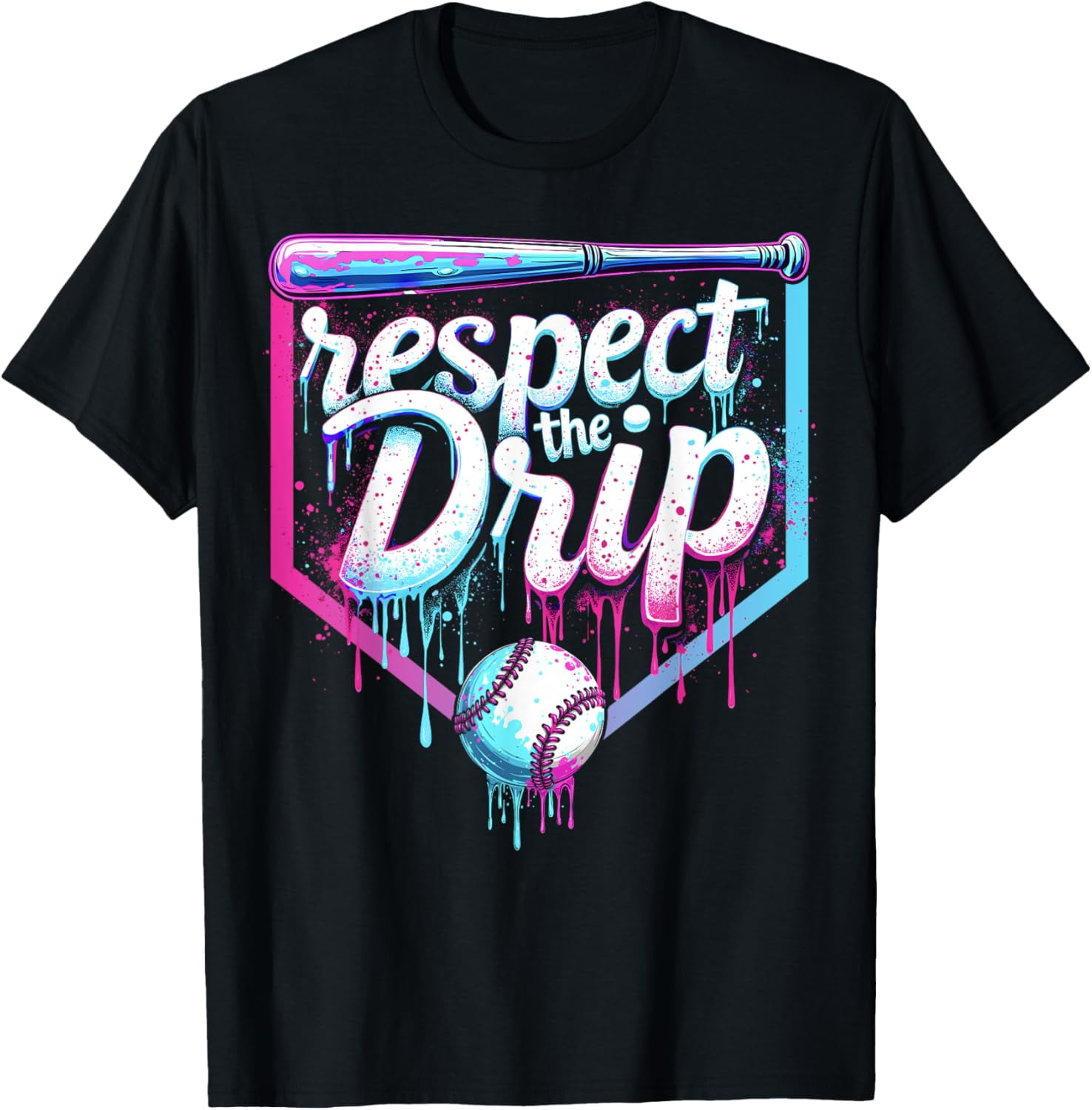 Baseball Drip Boys Ice Cream Respect The Drip Players & Fans T-Shirt ...