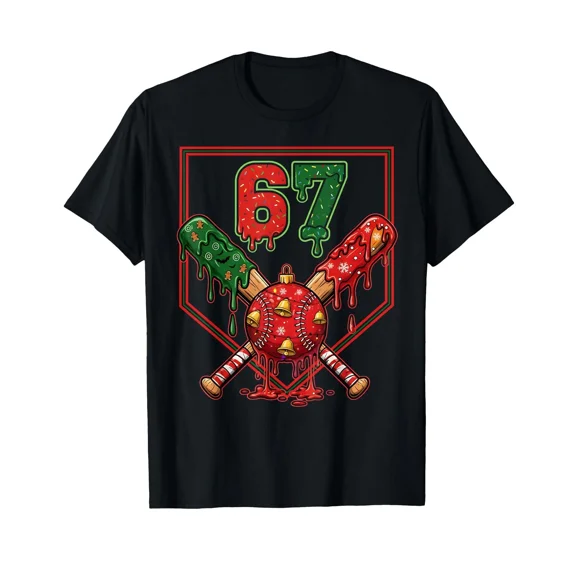 Baseball Drip Christmas Six Seven Youth Slang Meme up to Size 5XL ...