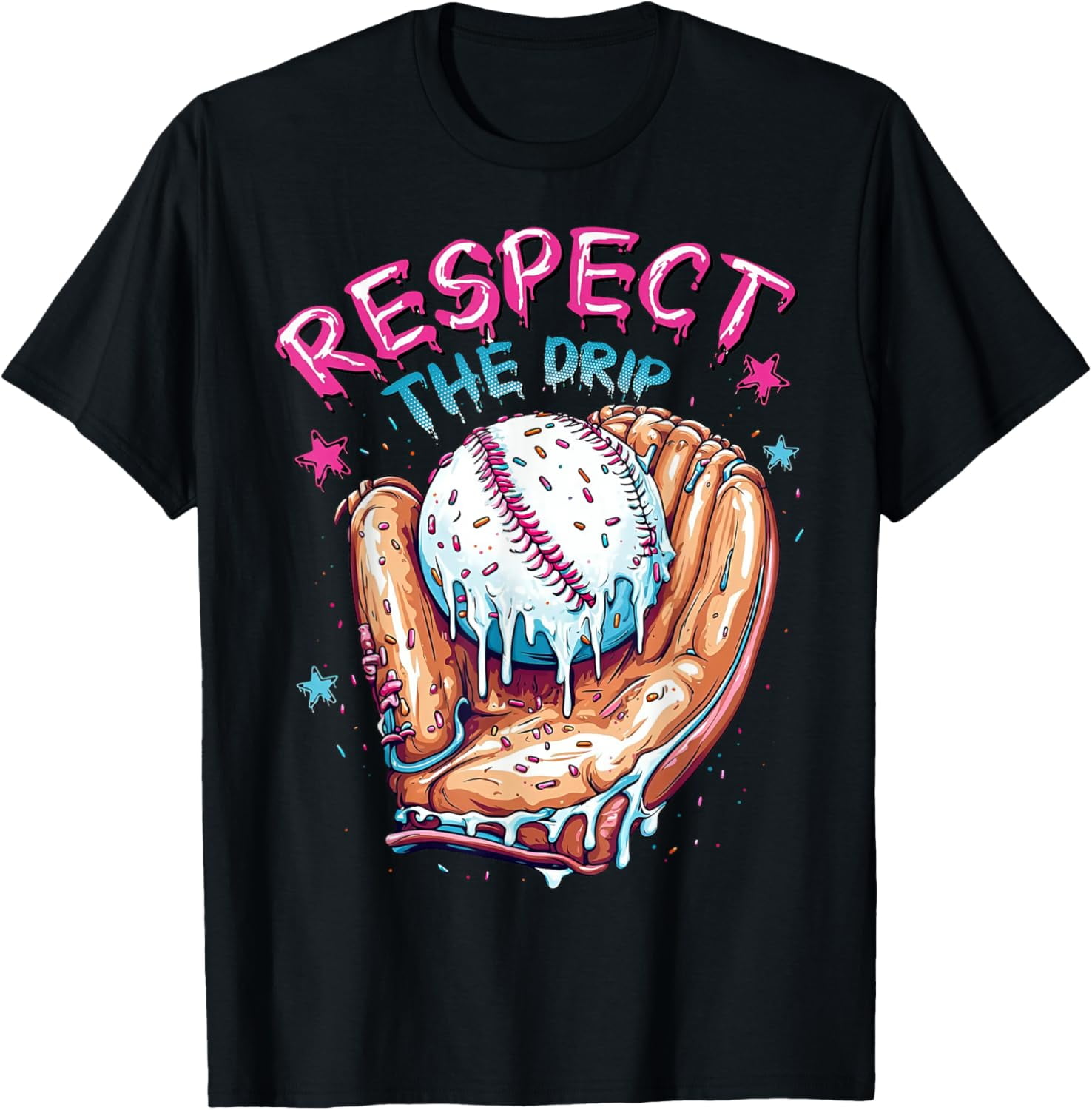 Baseball Drip For Boys Ice Cream Respect The Drip Baseball T-Shirt ...