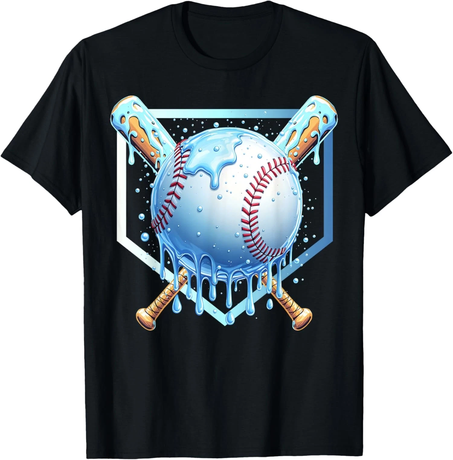 Baseball Drip For Home Plate Ice Cream Drip Sport Unisex T-Shirt, for ...