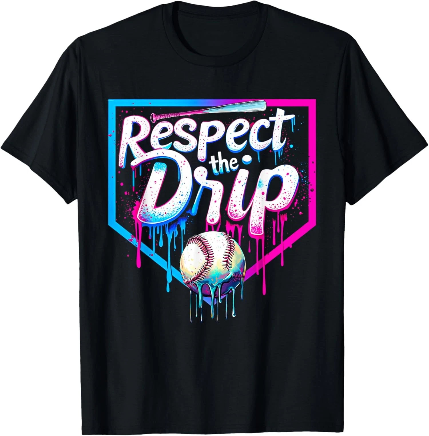 Baseball Drip For Ice Cream Drip Baseball Sports Graphic Unisex T-Shirt ...