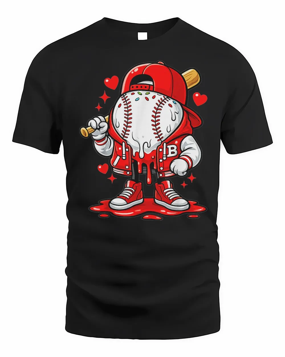 Baseball Drip Ice Cream Apparel Youth Boy Valentine Shirt - Walmart.com