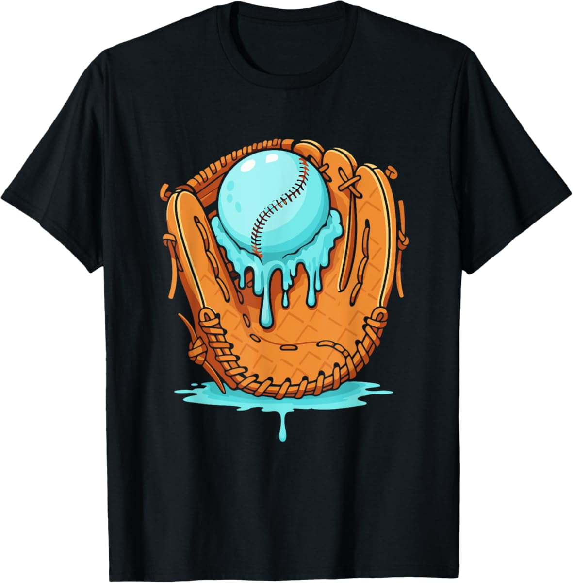 Baseball Drip Ice Cream Baseball Glove Dripping Unisex Men Women T ...