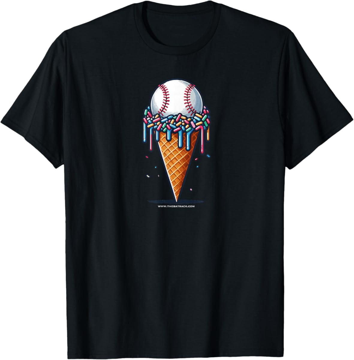 Baseball Drip Ice Cream Cone With Sprinkles Unisex Men Women T-Shirt S ...