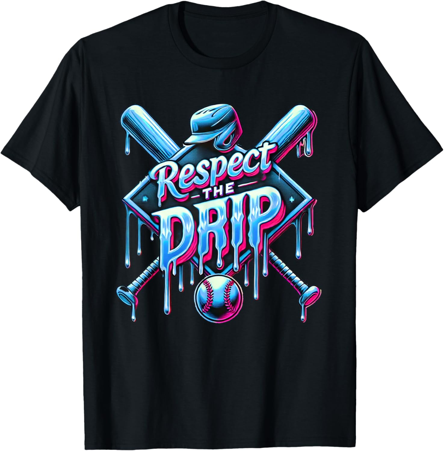 Baseball Drip Ice Cream Drip Respect The Drip T-Shirt Unisex S-5XL Hot ...