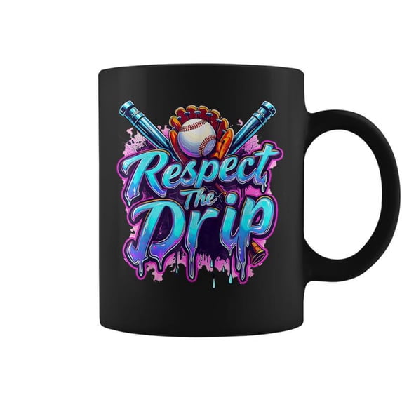Baseball Drip Ice Cream Dripping Respect The Drip Coffee Mugs - Walmart.com