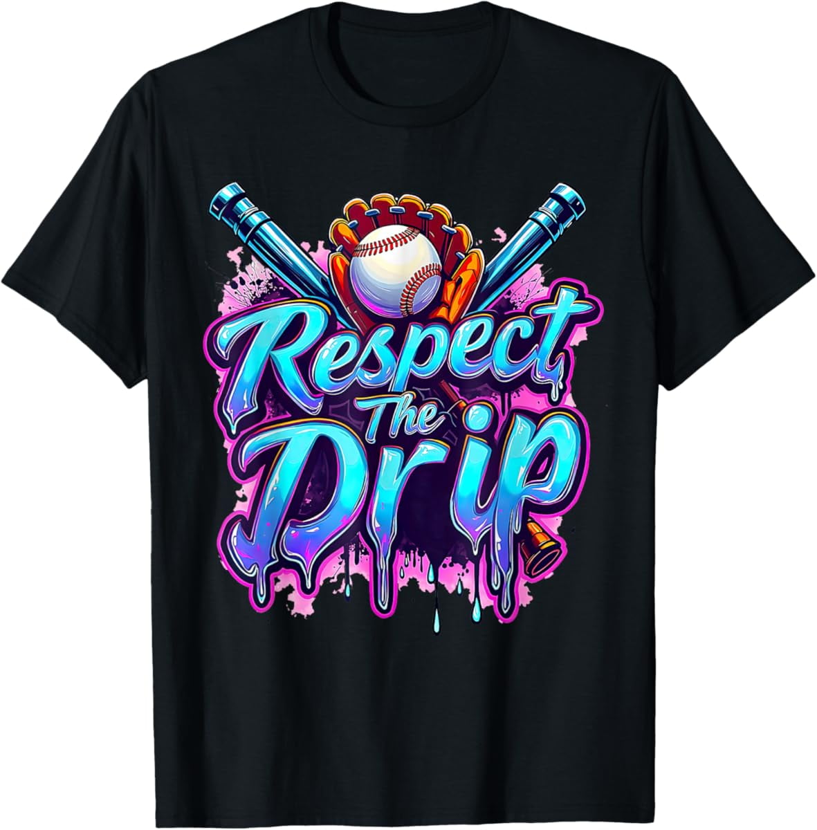 Baseball Drip Ice Cream Dripping Respect The Drip Unisex Men Women T ...