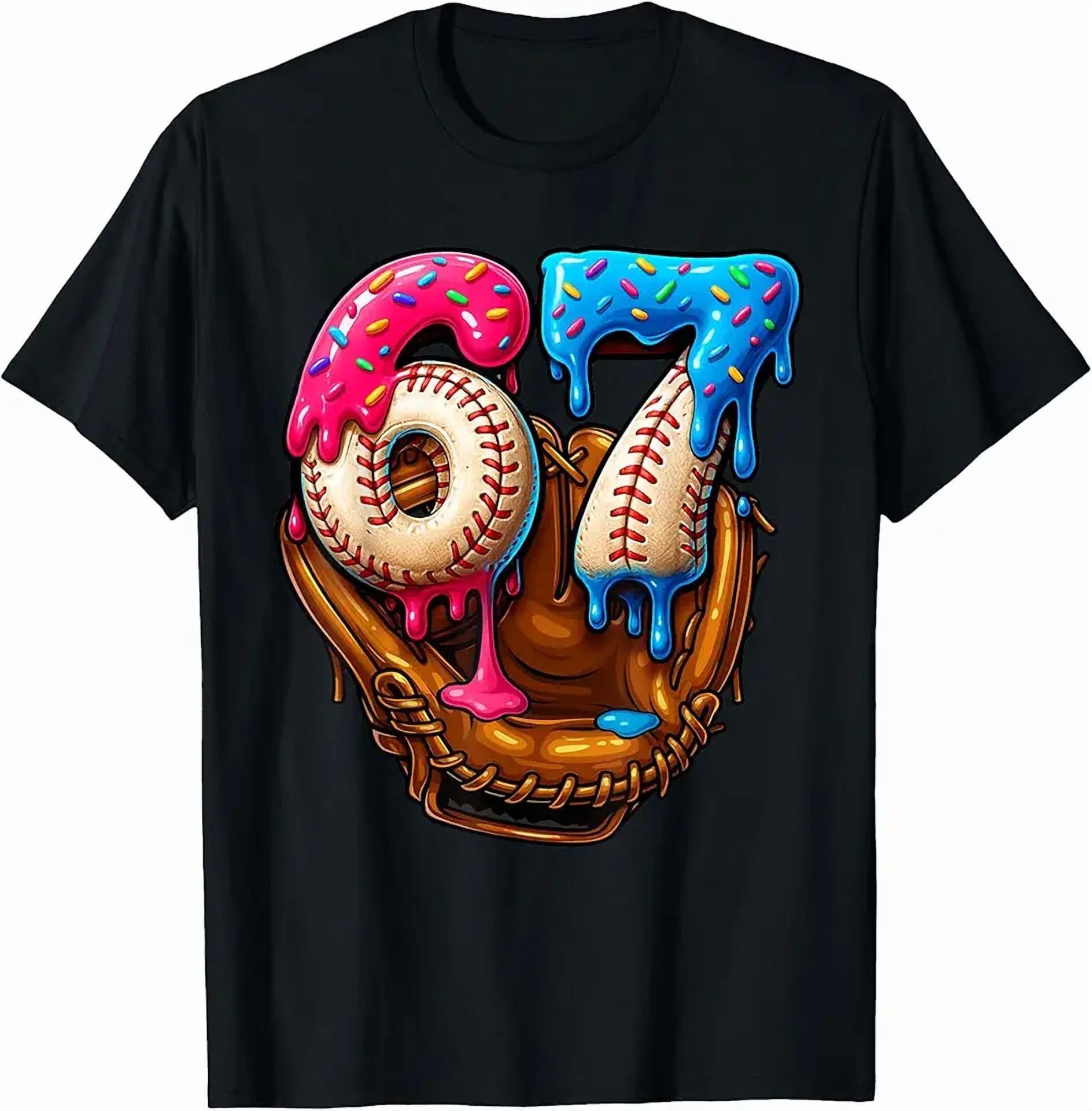 Baseball Drip Ice Cream Number 67 Player Or 67th Birthday T-Shirt ...