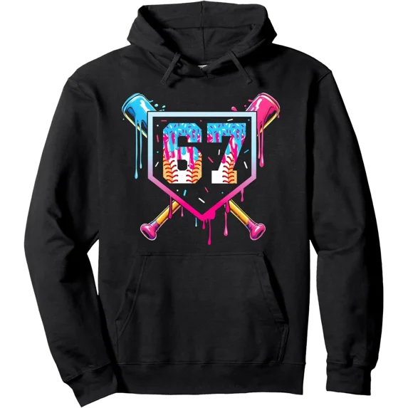 Baseball Drip Ice Cream Style Player Birthday Fun Graphic Hoodie Shirt ...